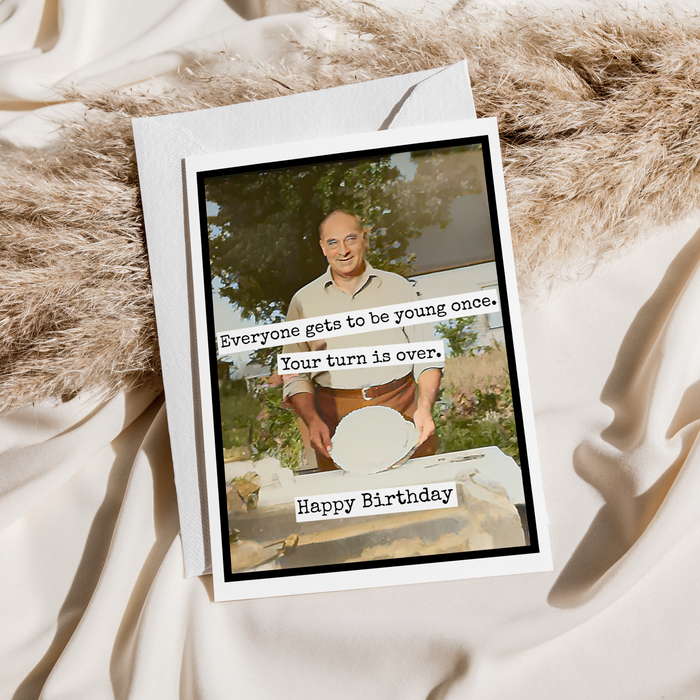 Birthday Card. Your Turn Is Over. Vintage Photo Card for Man — Dutch ...
