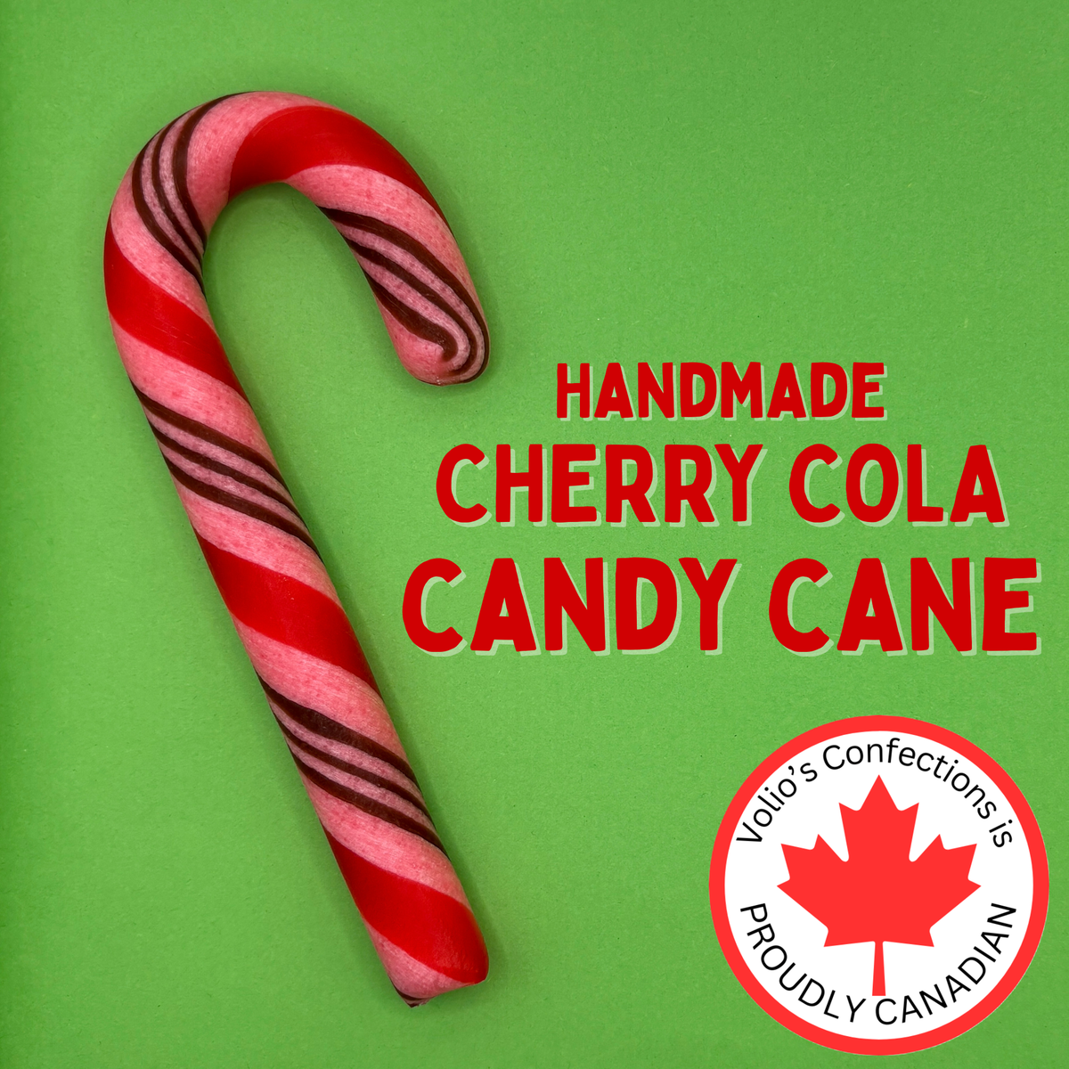 Cherry Cola Large Handmade Candy Cane — Dutch Growers Regina