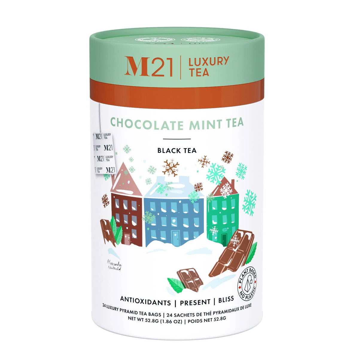 Chocolate Mint Luxury Tea – 24 Pyramid Bags — Dutch Growers Regina