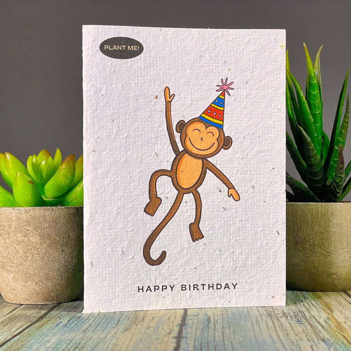 Monkey Birthday Plantable Greeting Card — Dutch Growers Regina